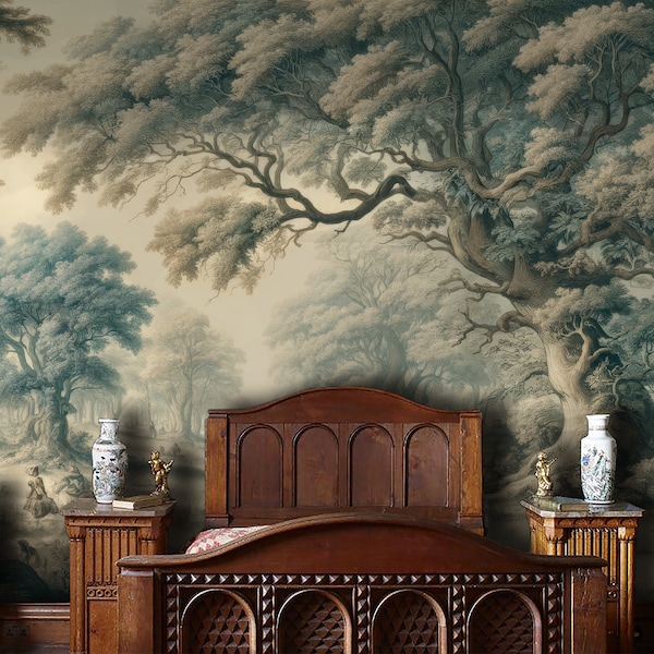 Vintage Pastoral Peel Stick Wallpaper - Etsy