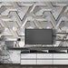 Gold Decor 3D White Panels. Shaded and Glossy Geometric Modules ...