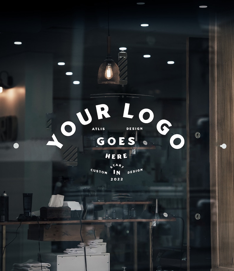 Window Glass Barber Shop Front Mockup PSD - Etsy