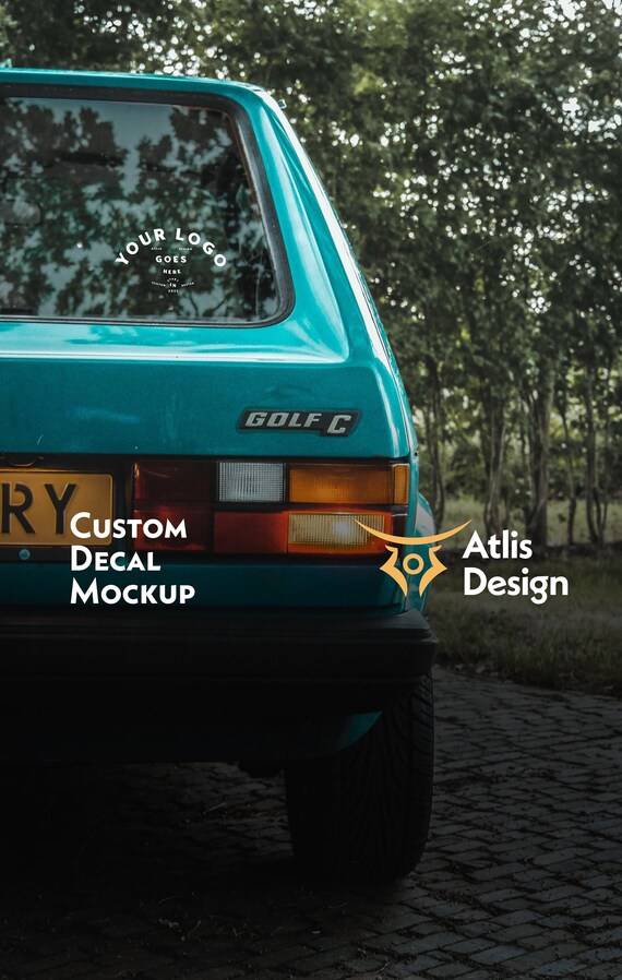 Car Rear Window Decal Mockup Template PSD | Etsy