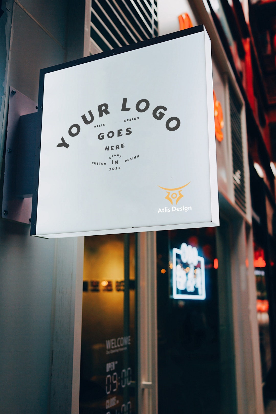 Shop Sign Mockup PSD - Etsy