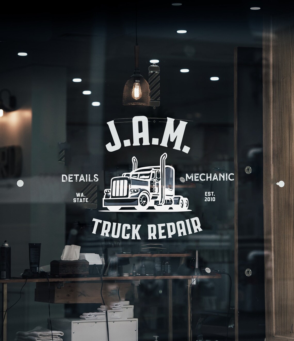 Window Glass Barber Shop Front Mockup PSD - Etsy