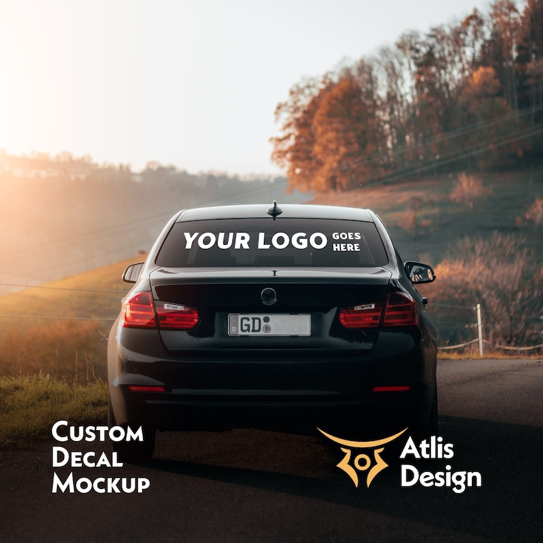 Black Car Window Decal Mockup, Windshield Mockup, Template PSD - Etsy