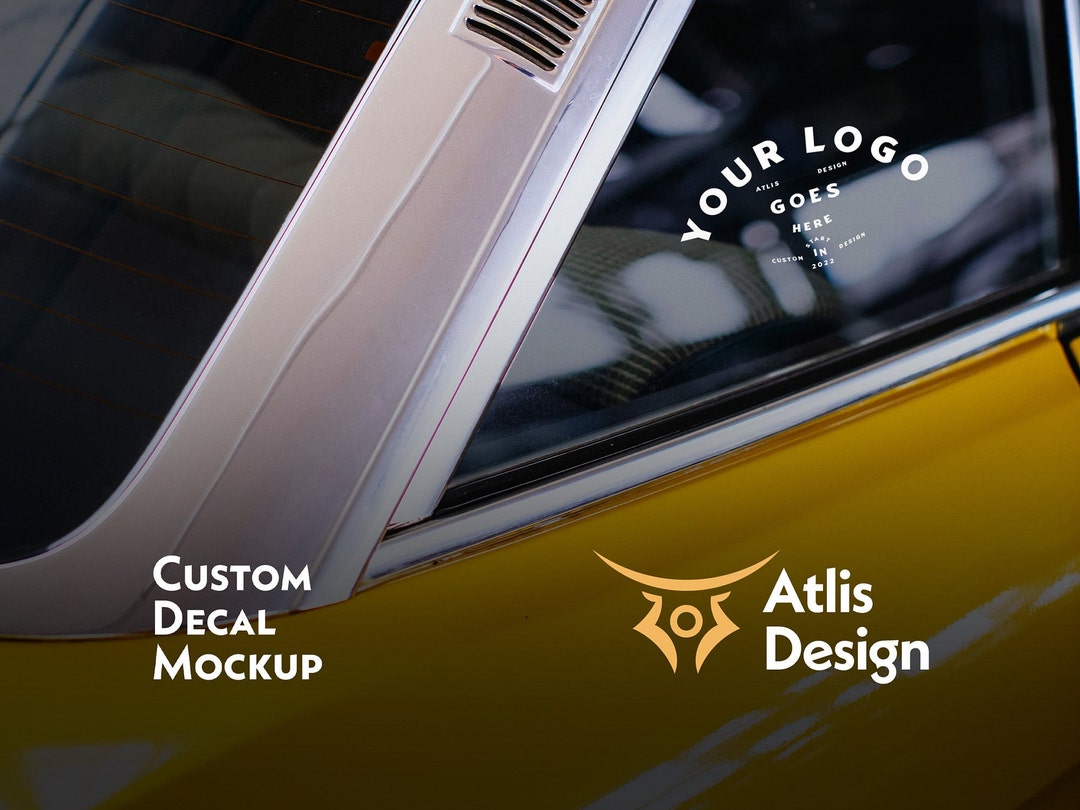 Yellow Car Window Decal Mockup, Windshield Mockup, Template PSD - Etsy