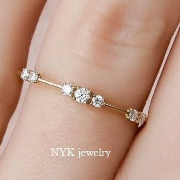 Thin Diamond Band - Etsy