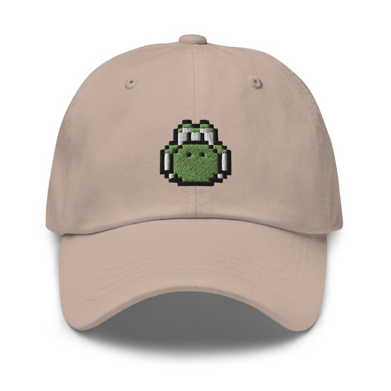 Yoshi Head Pixel Embroidered Hat - Etsy