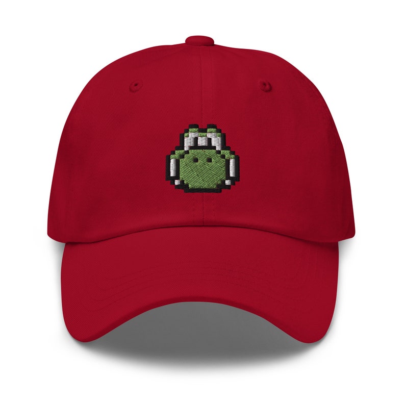 Yoshi Head Pixel Embroidered Hat - Etsy