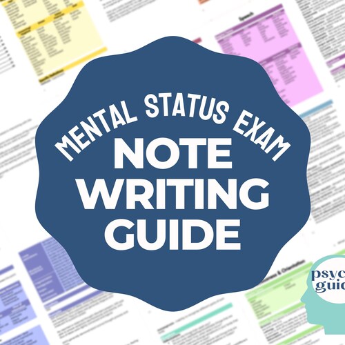 Mental Status Exam Note Writing Guide Descriptors - Etsy