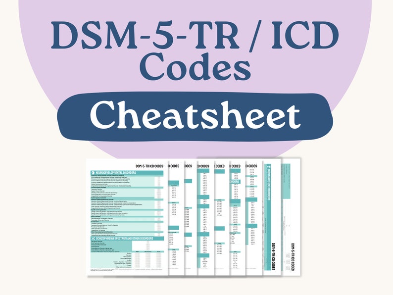 DSM-5-TR ICD Codes Cheatsheet - Etsy