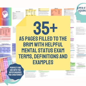 Mental Status Exam Note Writing Guide Descriptors, Definitions ...