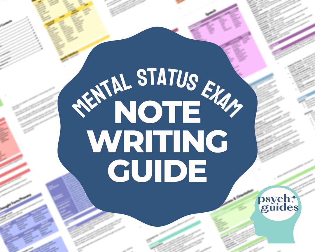 Mental Status Exam Note Writing Guide Descriptors, Definitions ...