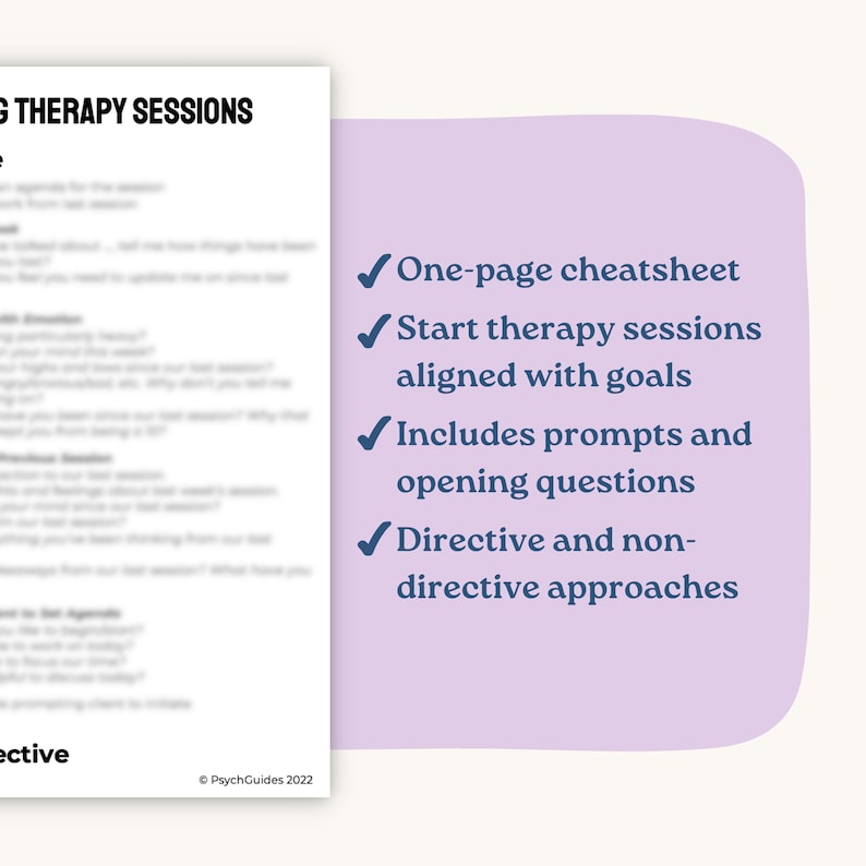 Starting Therapy Sessions Cheatsheet - A Perfect Guide for Clinicians ...