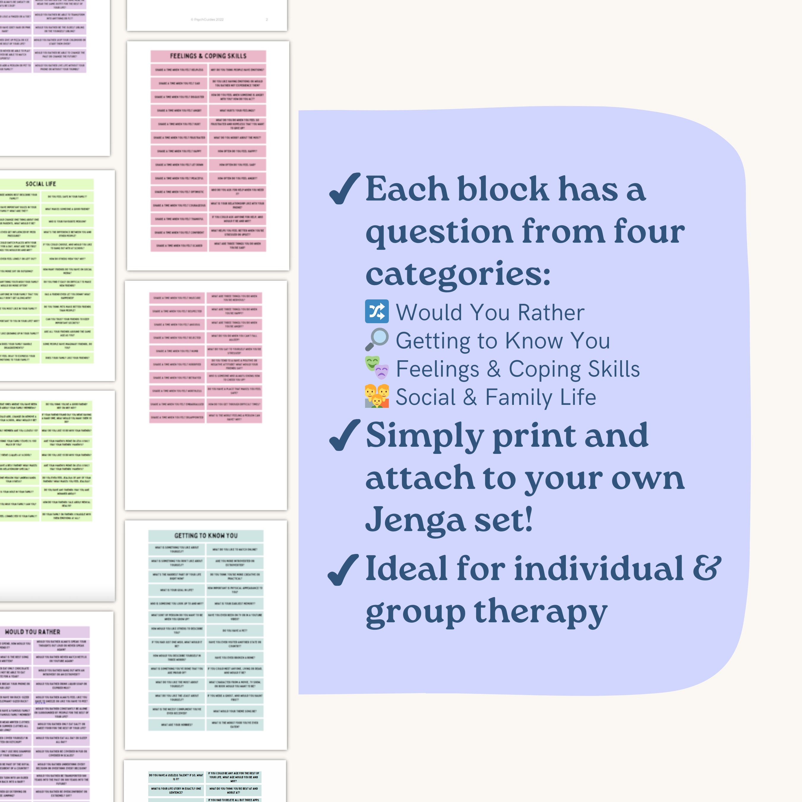 4-in-1 Get-to-know-you Jenga - Spark Insightful Discussions With ...