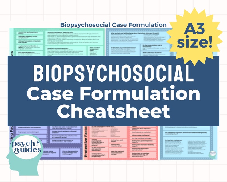 Biopsychosocial Case Formulation Cheatsheet Perfect for Creating ...