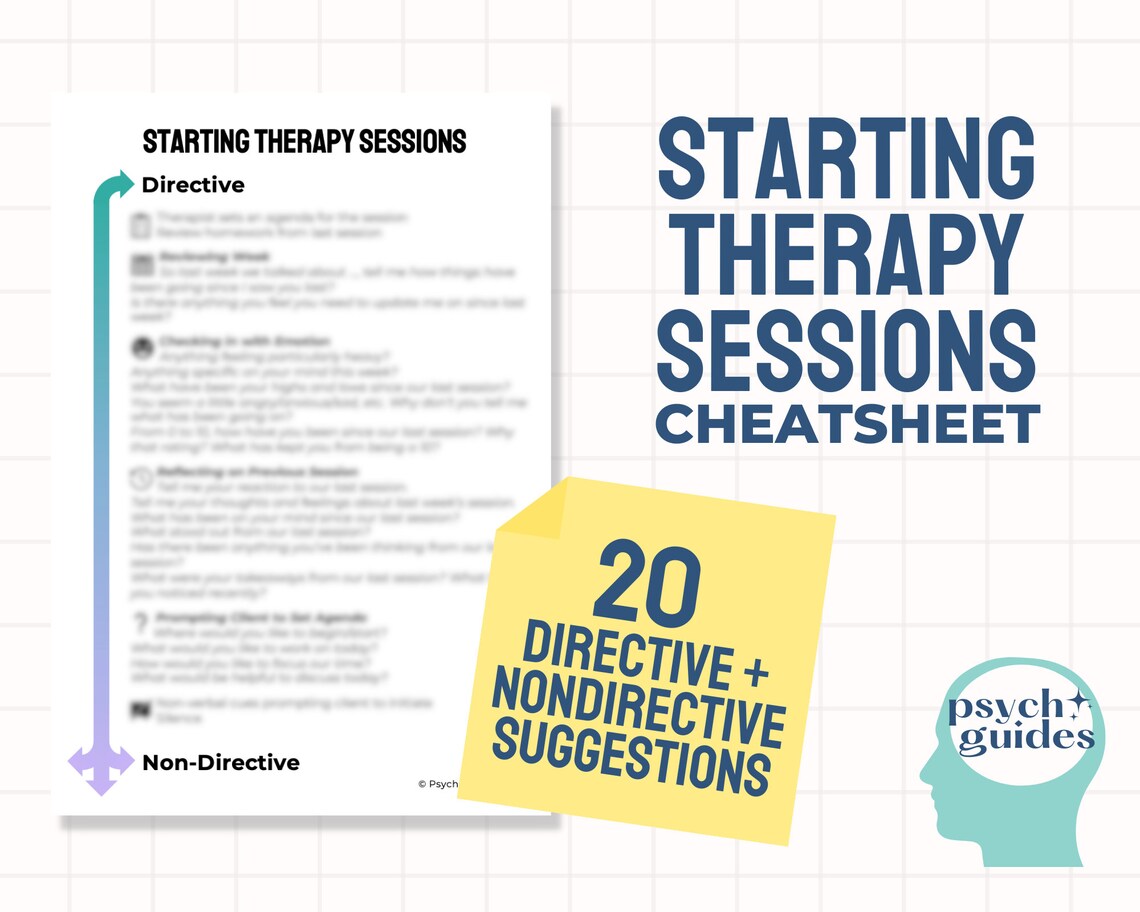 Starting Therapy Sessions Cheatsheet A Perfect Guide for - Etsy
