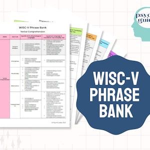 WISC-V Phrase Bank Over 150 Phrases for All the WISC-V - Etsy