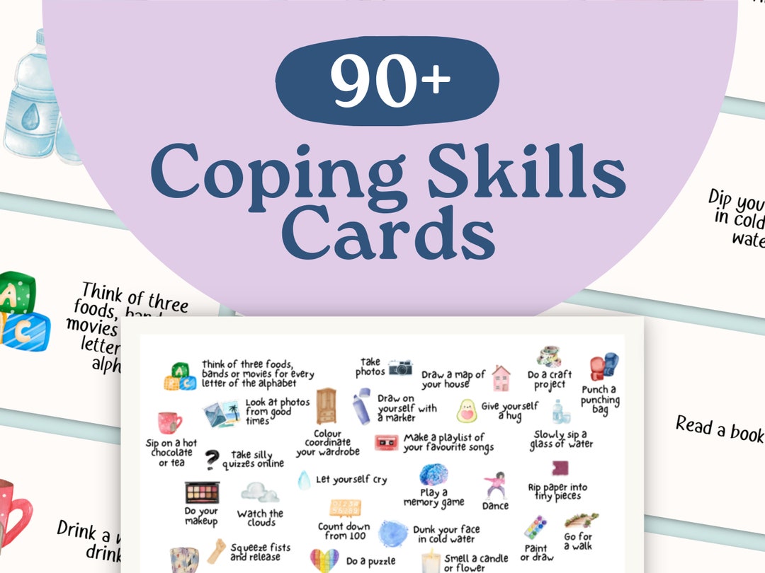 Coping Skills Cards + Cheatsheet - Perfect for Therapists and Clients ...