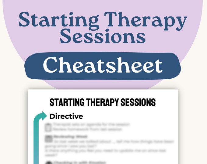 Starting Therapy Sessions Cheatsheet - A Perfect Guide for Clinicians ...