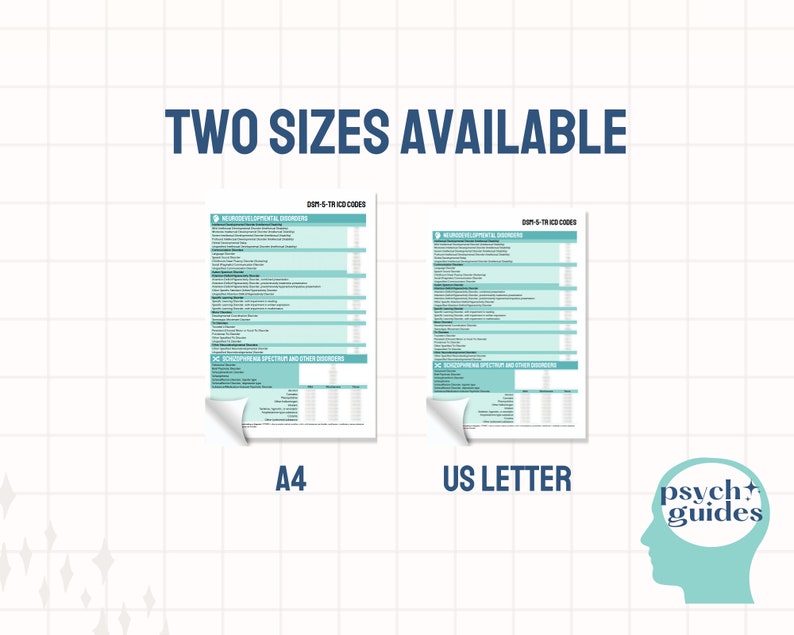 DSM-5-TR ICD Codes Cheatsheet - Etsy