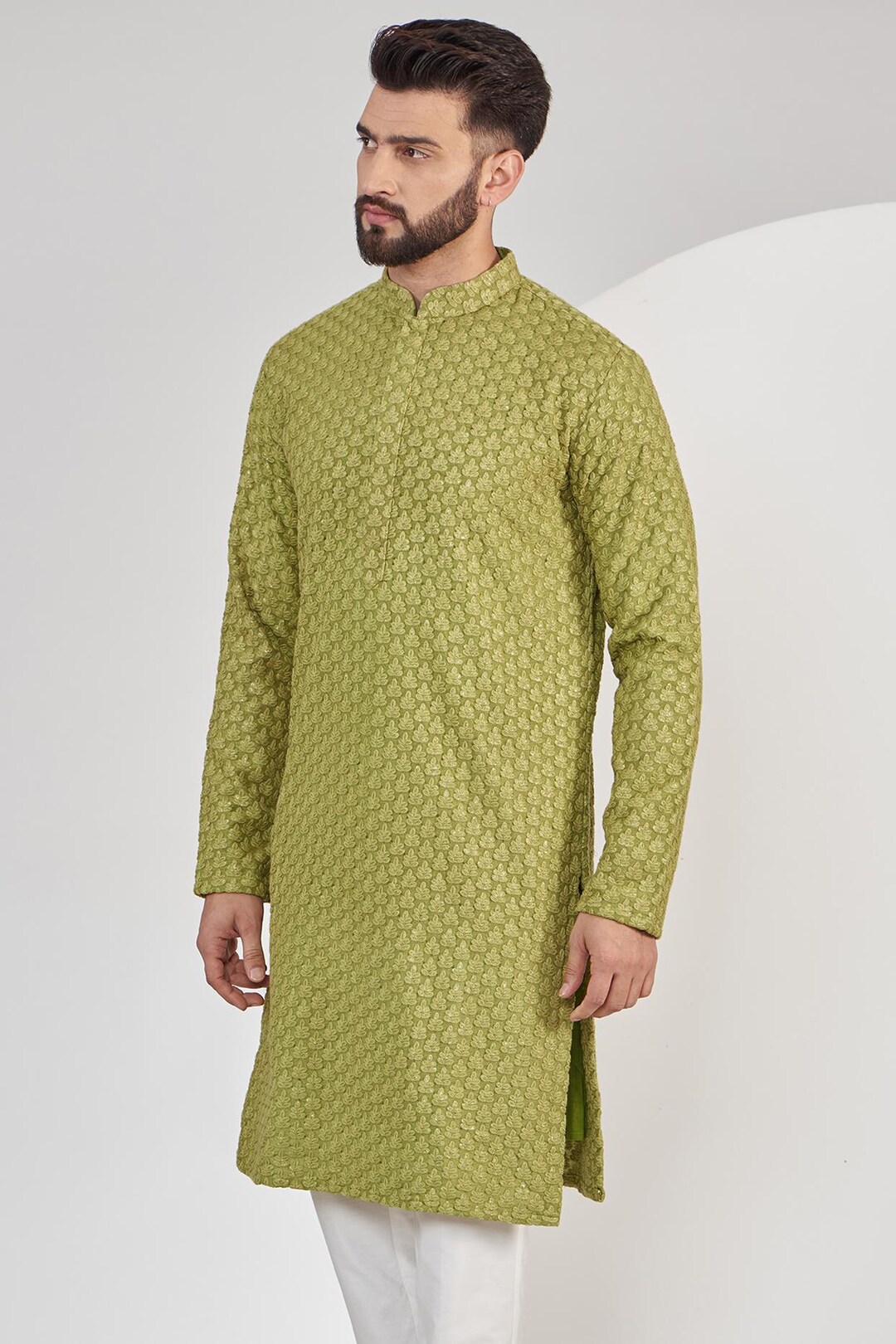 Mens Raw Silk Embroidery Kurta Pajama Set for Indian Wedding Wear. - Etsy