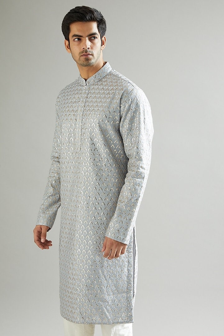 Mens Chikankari Kurta Pyjama Set: Indian Wedding Outfit - Etsy