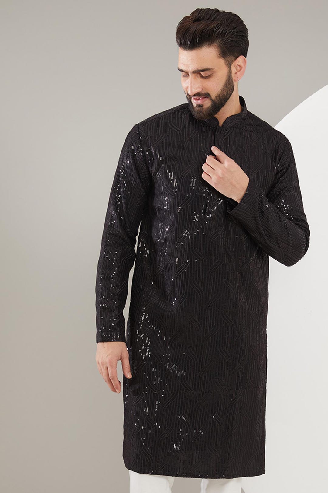 Mens Raw Silk Embroidery Kurta Pajama Set for Indian Wedding Wear. - Etsy