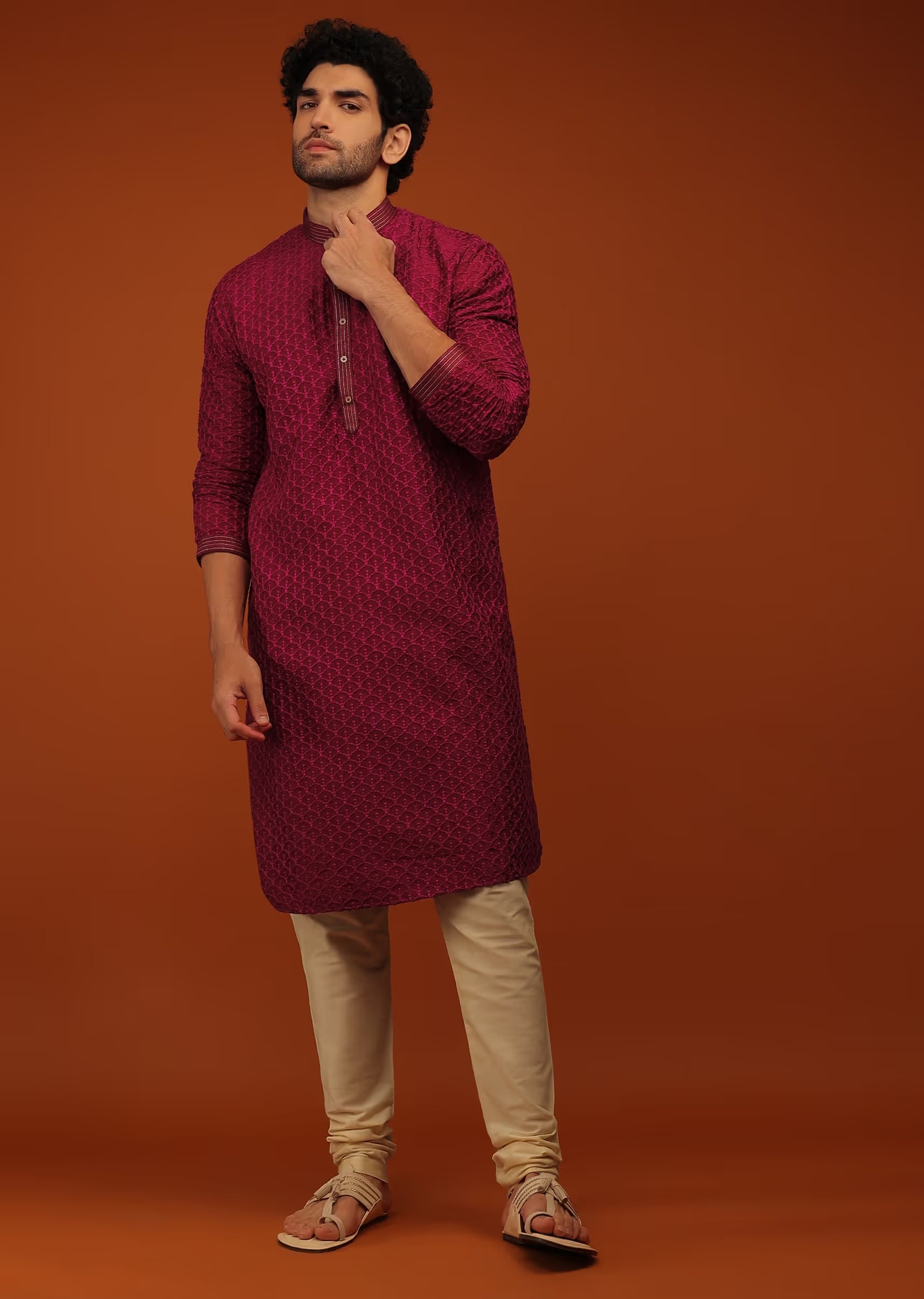 Mens Chikankari Kurta Pyjama Set: Indian Wedding Outfit - Etsy