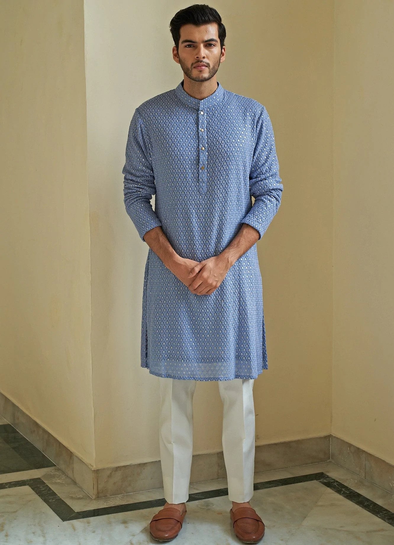 Mens Chikankari Kurta Pyjama Set: Indian Wedding Outfit - Etsy