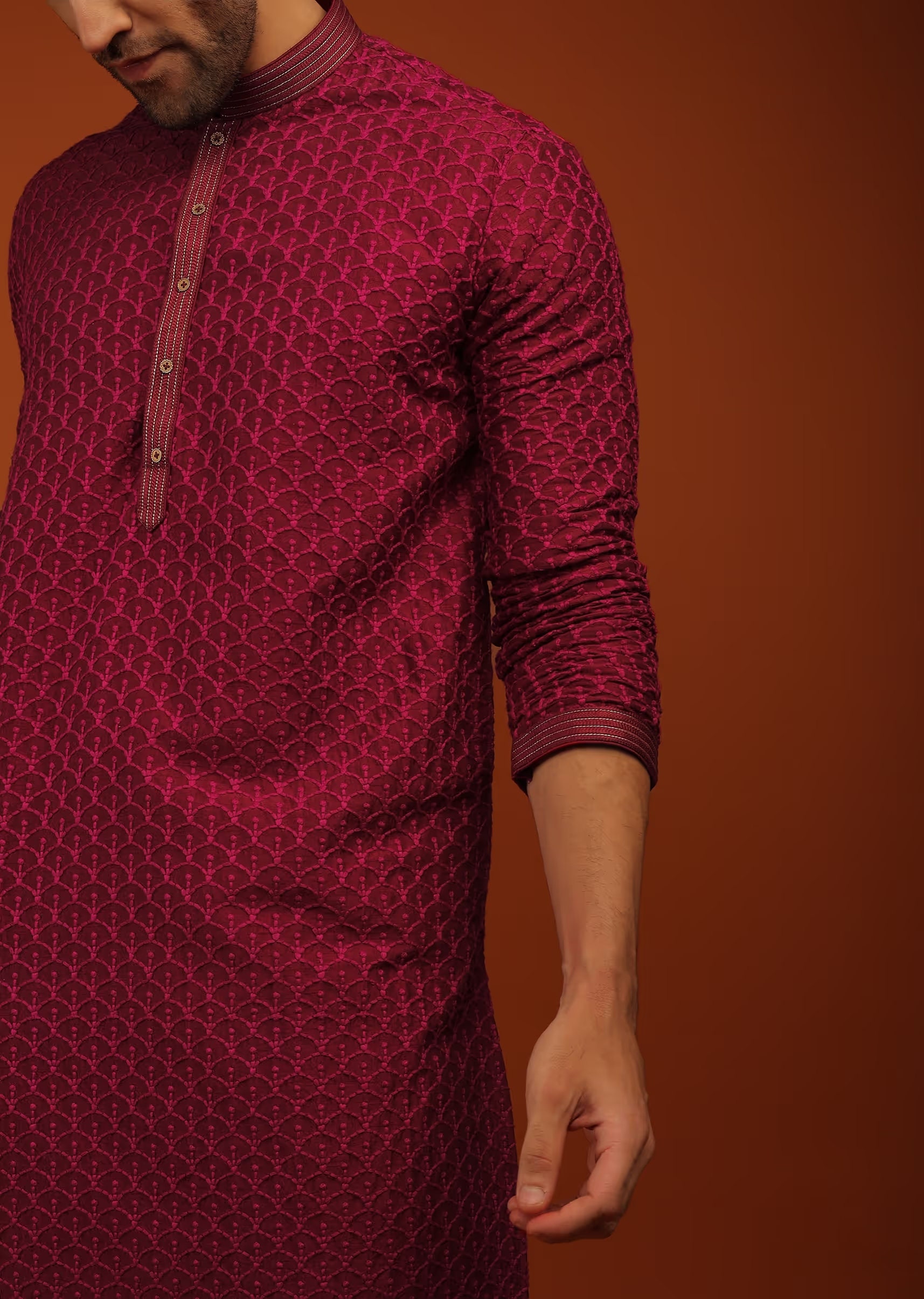 Mens Chikankari Kurta Pyjama Set: Indian Wedding Outfit - Etsy