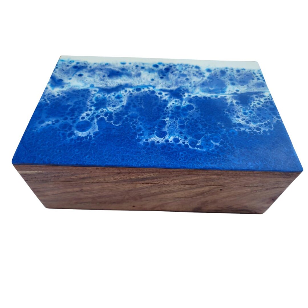 Epoxy Jewelery Box .handmade Wooden Box . Epoxy Resin Box With ...