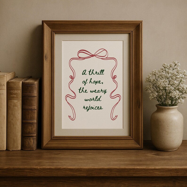 Oh Holy Night Christmas Bow Print | the Weary World Rejoices Christian ...