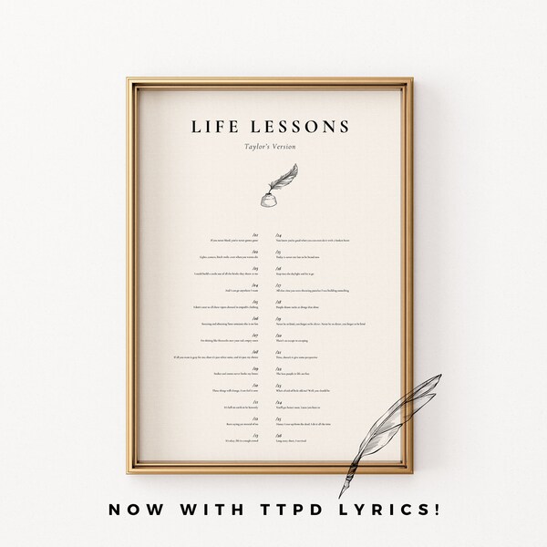 Taylorswift Life Lessons Wall Art - Etsy