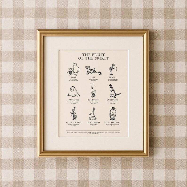 Fruit of the Spirit Vintage Winnie the Pooh Wall Art | Vintage ...