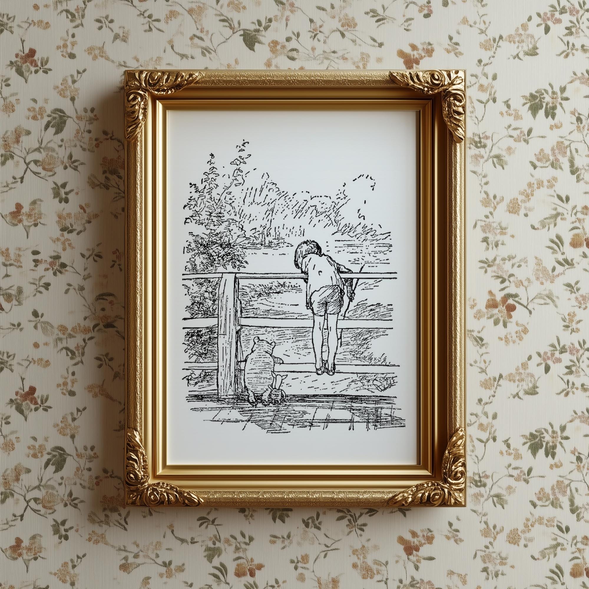 Winnie the Pooh Vintage Art Print | Classic Pooh Printable Wall Art ...