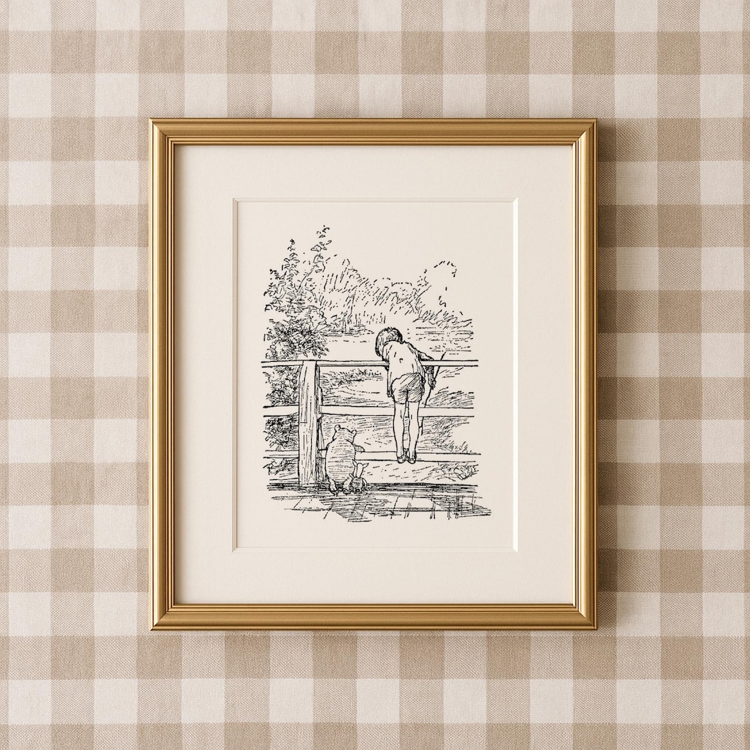 Winnie the Pooh Vintage Art Print | Classic Pooh Printable Wall Art ...