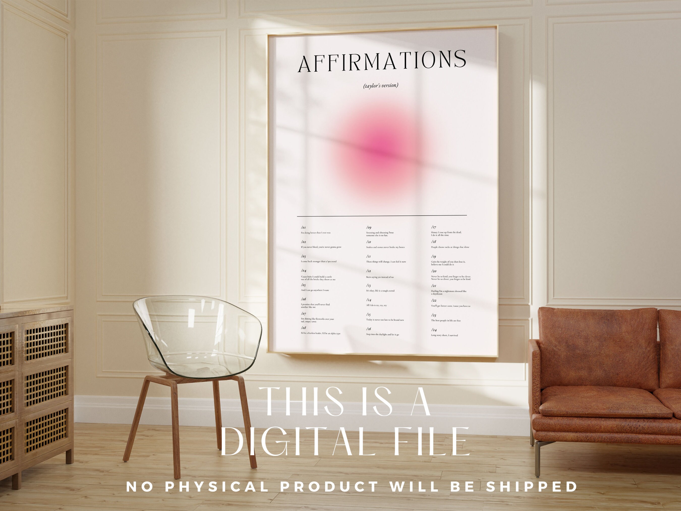 Affirmations in Taylor Swift Lyrics Print Taylor Swift Poster - Etsy Canada