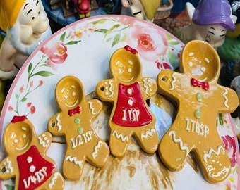 Gingerbread Ceramic Measuring Spoons - Etsy