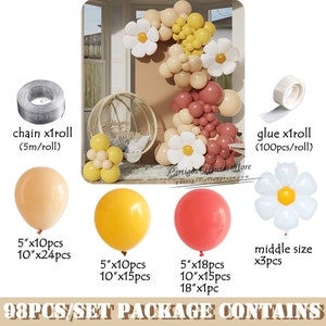 98pcs Warm Apricot Color Daisy Balloon Garland/ Lemon Yellow - Etsy