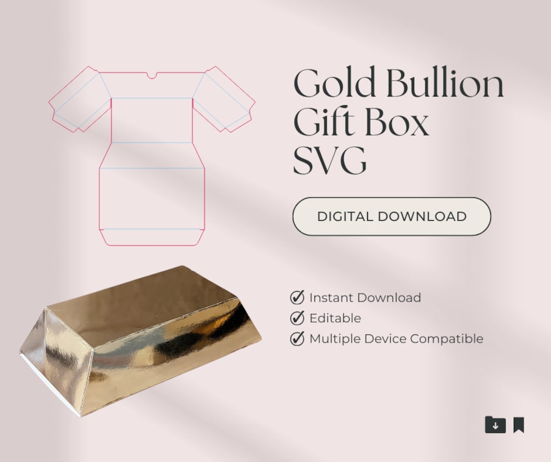 Gold Ingot - Gold Bar Gift Box - Instant Download SVG Cut File - Etsy