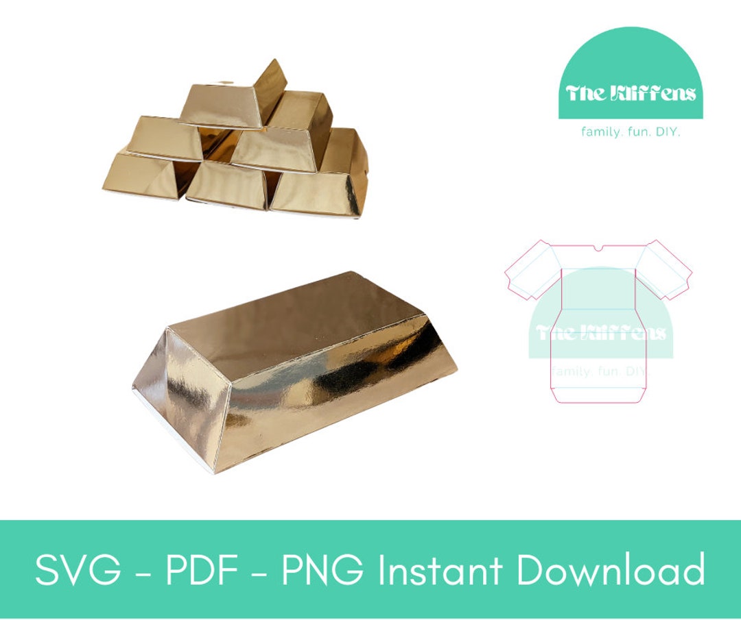Gold Ingot Gold Bar Gift Box Instant Download SVG Cut File - Etsy