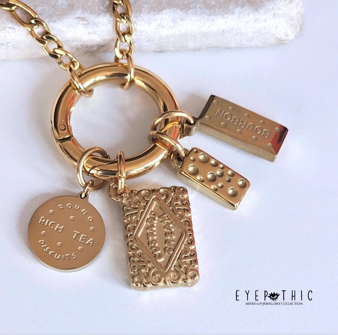 Gold Necklace Charms Biscuit Food Charms for Custom Jewellery Build ...
