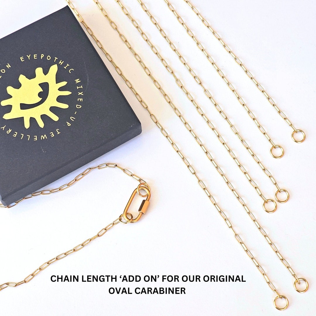 Carabiner Necklace Add on Chains for Custom Length Charm Jewellery Gold ...