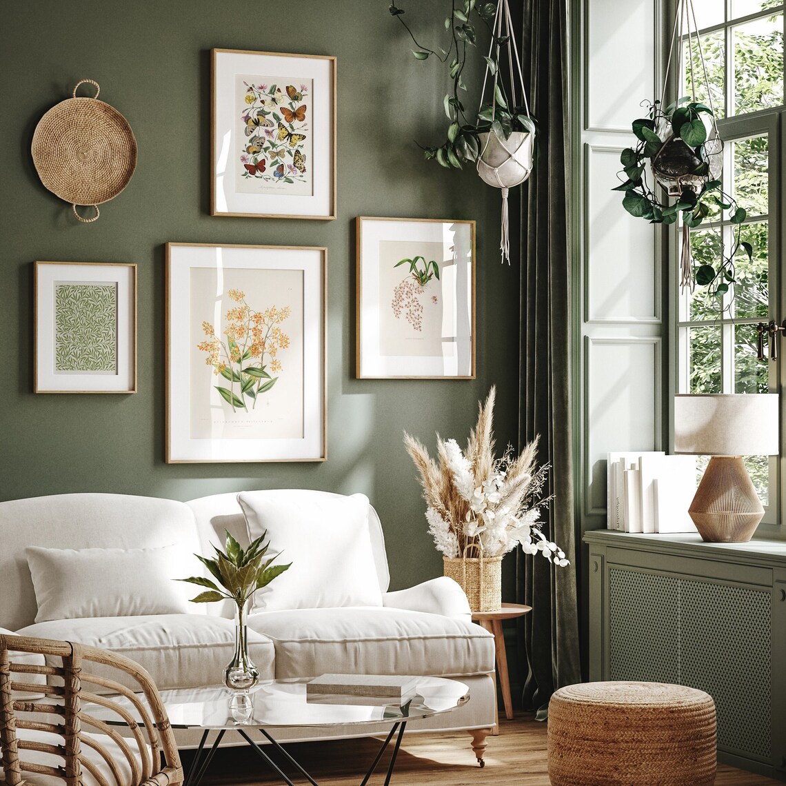 Eclectic Gallery Wall Set, Eclectic Decor, Vintage Wall Art, Flower ...