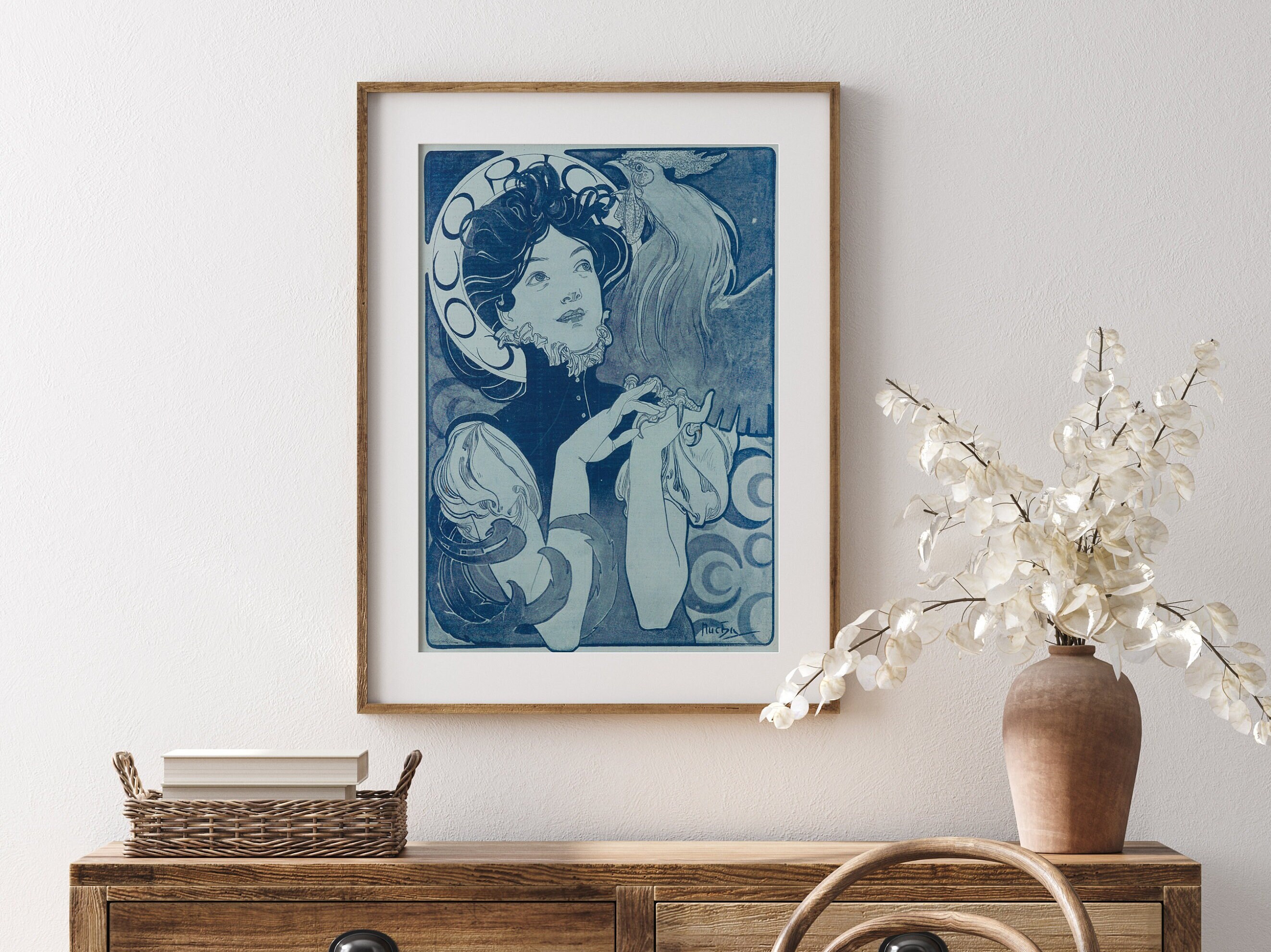 Alphonse Mucha Poster Cocorico Art Nouveau Print Vintage Printable Wall ...