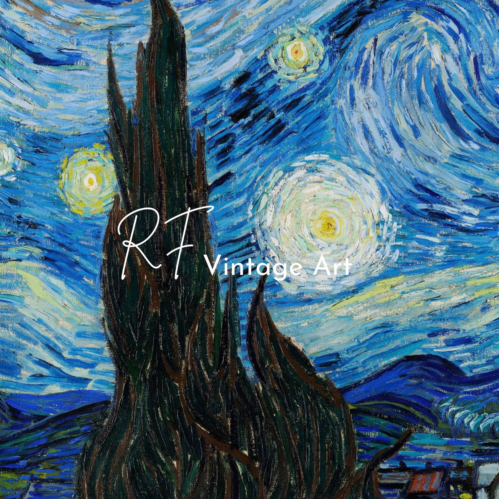 Starry Night by Vincent Van Gogh Printable Famous Art Prints. Instant ...