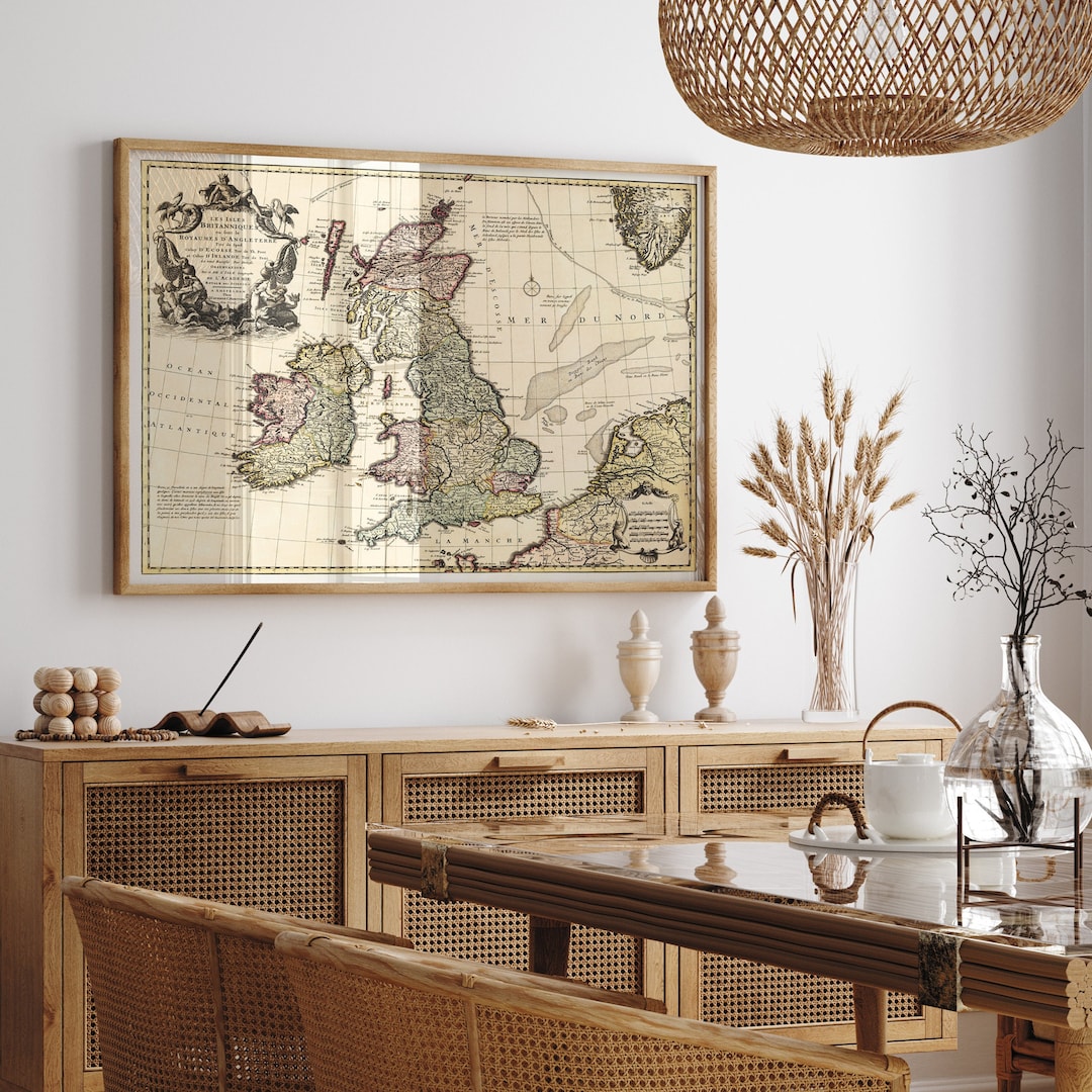 Vintage Maps - England Map - Old Map - Rustic World Map -vintage Poster ...