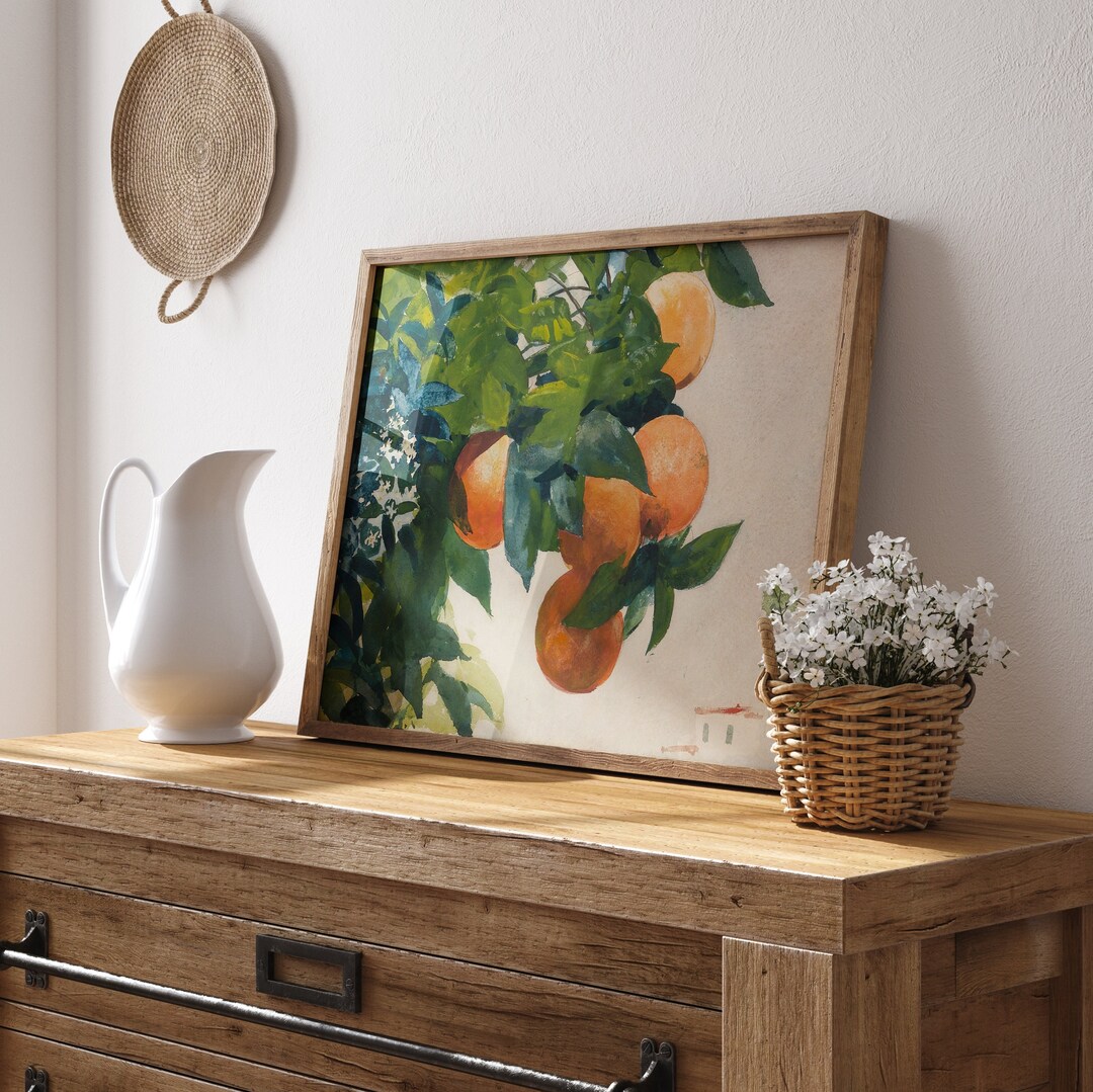 Orange Wall Art, Orange Fruit Art Print , Clementine Art Print, Vintage ...