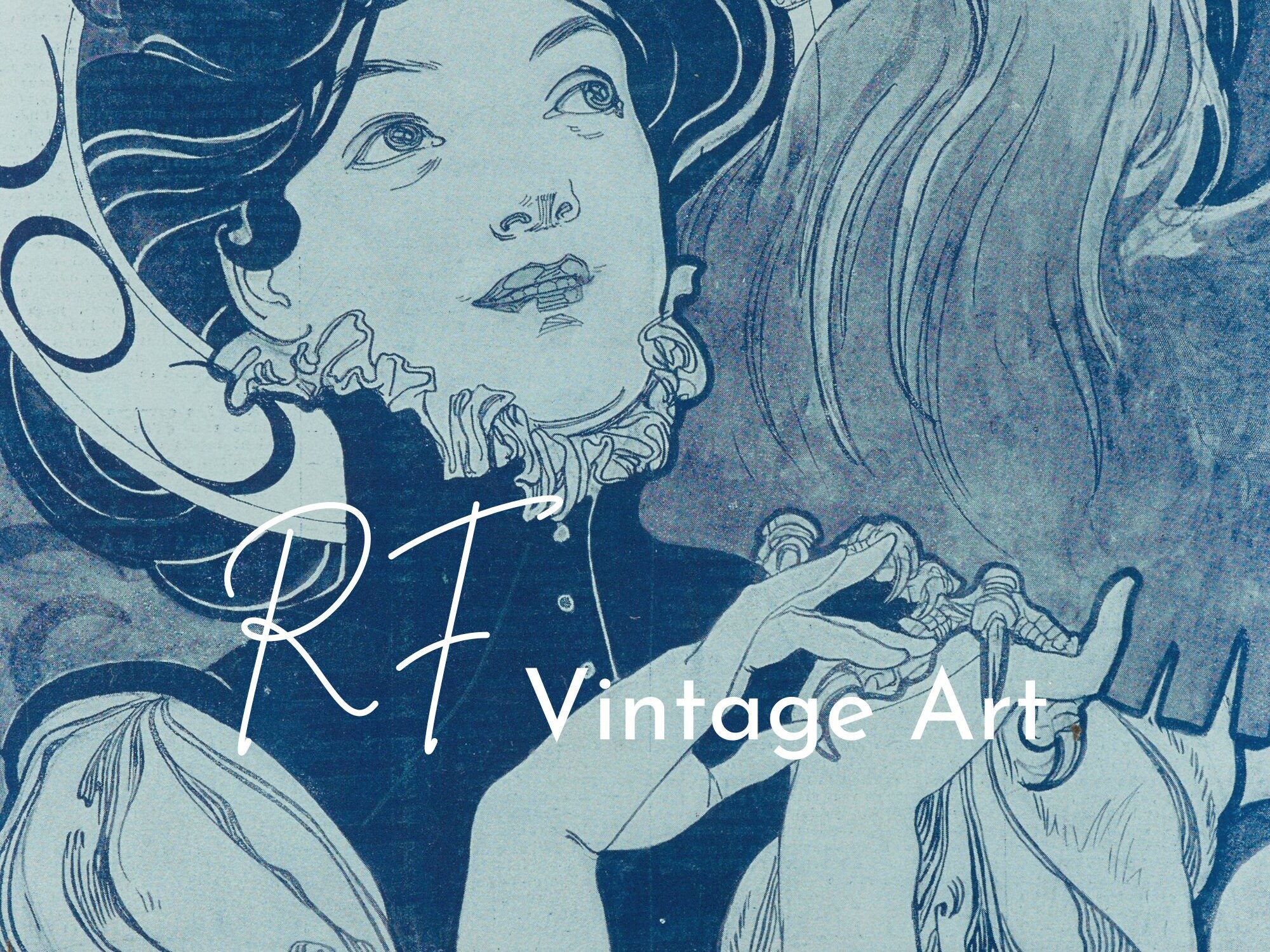Alphonse Mucha Poster Cocorico Art Nouveau Print Vintage Printable Wall ...