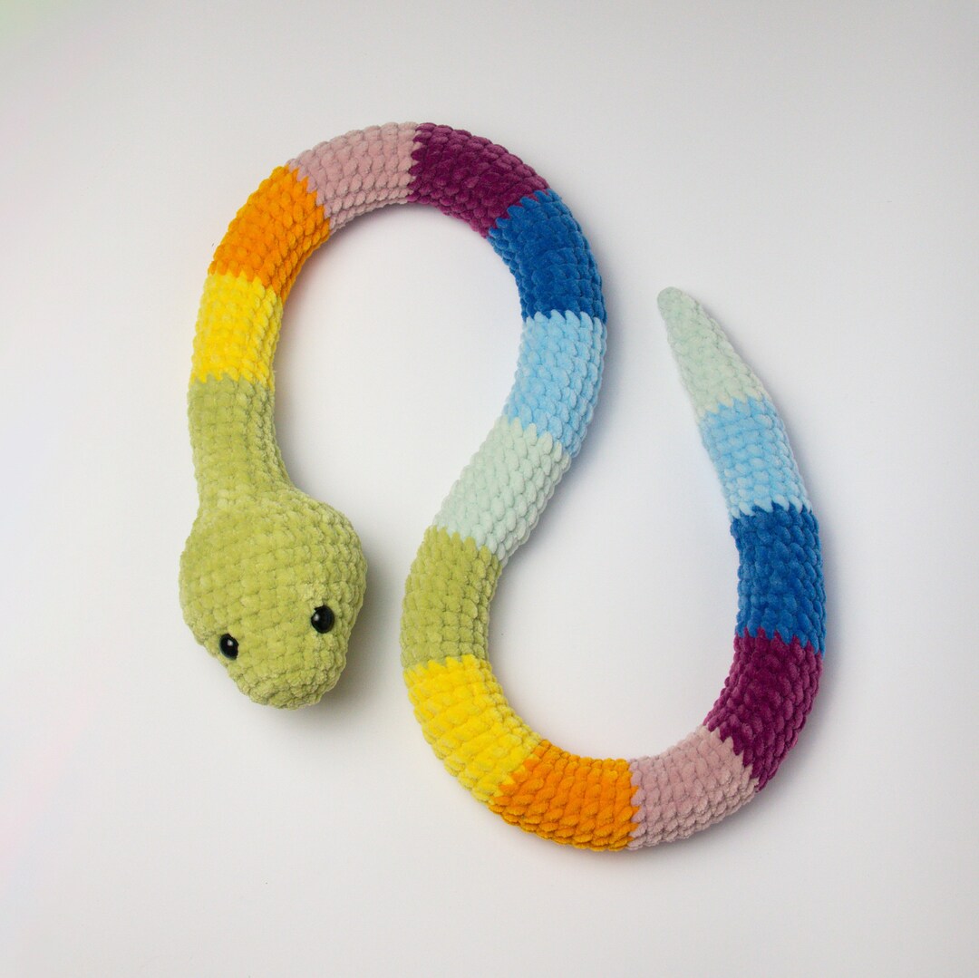 140 Cm! Extra Long Crochet Rainbow Snake - Adorable Gift for Kids ...