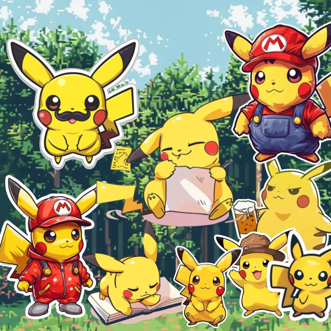 Digital Pikachu Stickers Pokémon Stickers Cute Anime DIY Planner ...